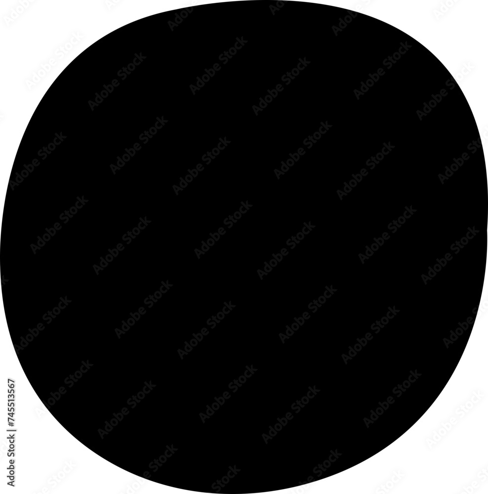 Blob black shape icon in fill style, random abstract stain, bubble ...