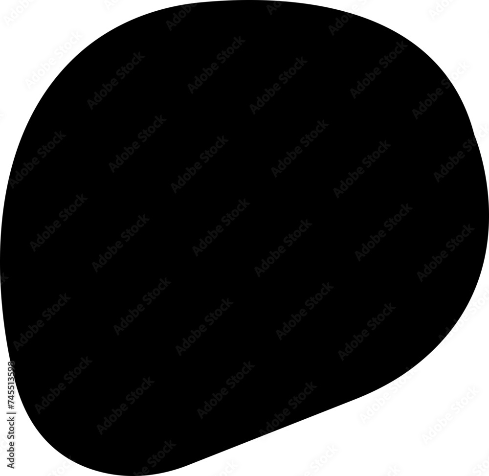 Blob black shape icon in fill style, random abstract stain, bubble ...