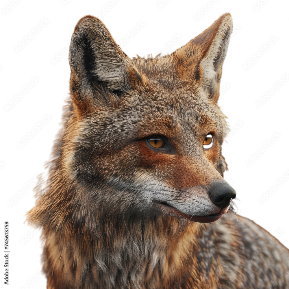 indian jackal isolated on transparent background, png Stock Photo ...