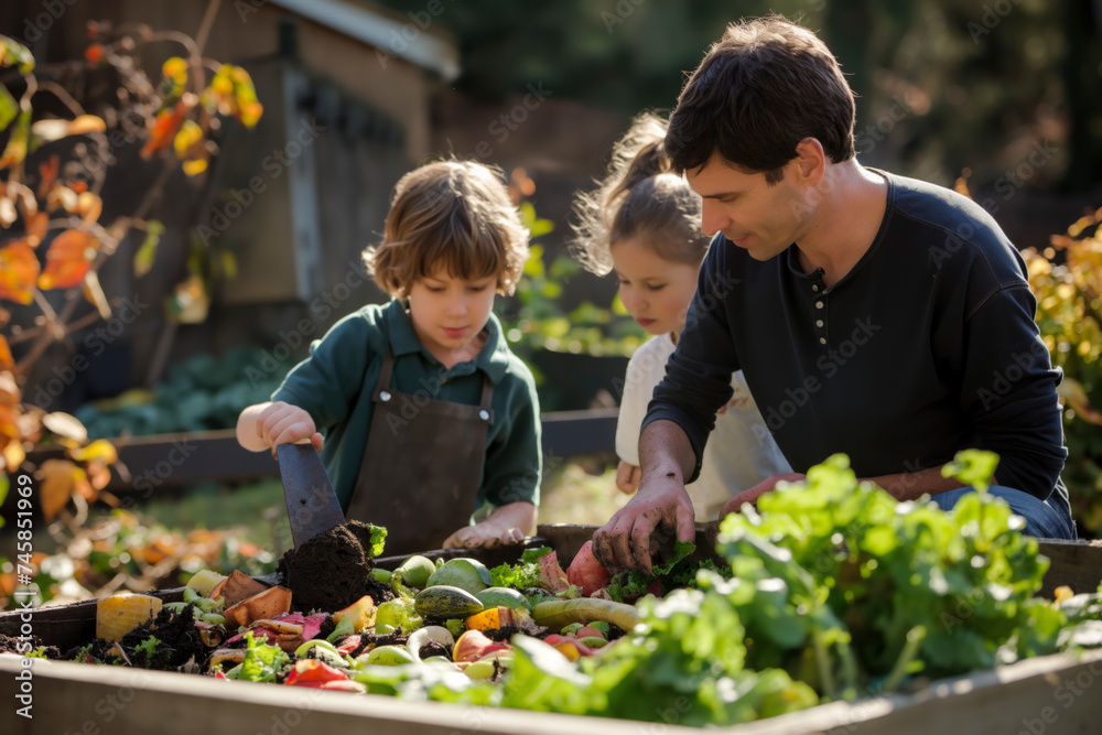Families Composting Food Waste Vegetable, Family Composting Adventure ...