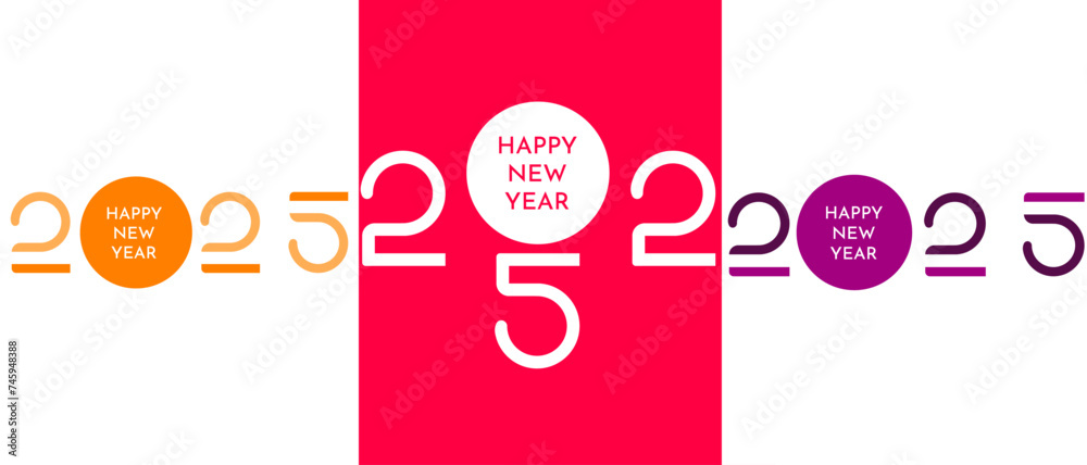 2025 logo text design set. 2025 number design template. Happy new year ...
