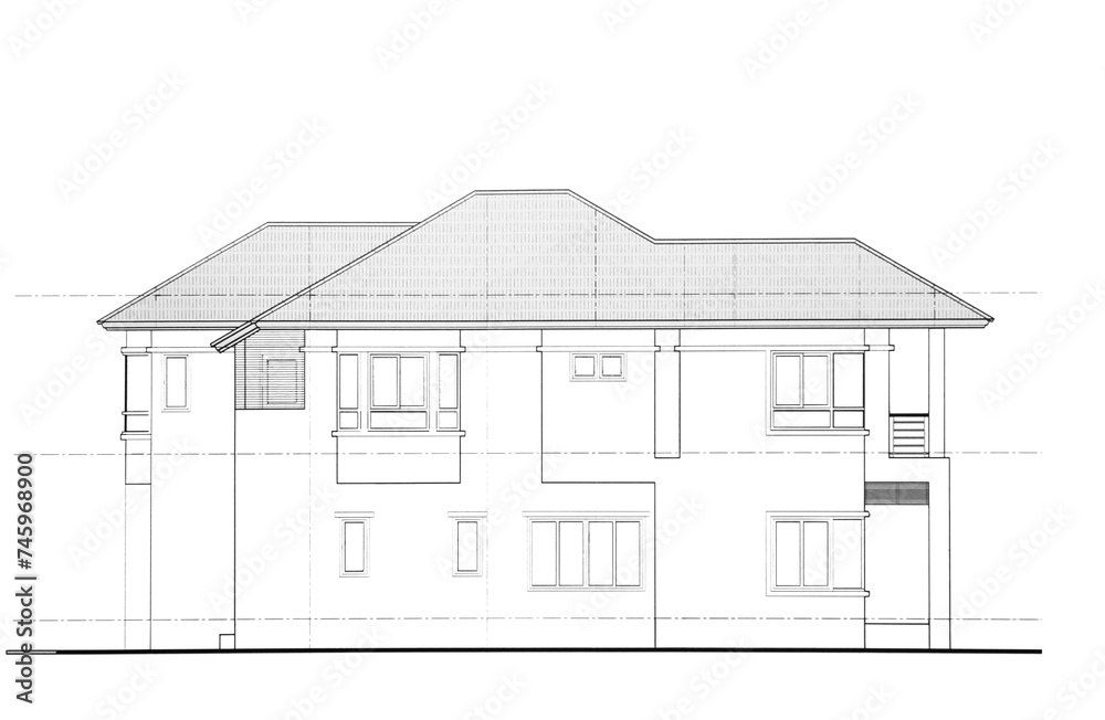 House plan drawing on transparent background (PNG File) Stock ...