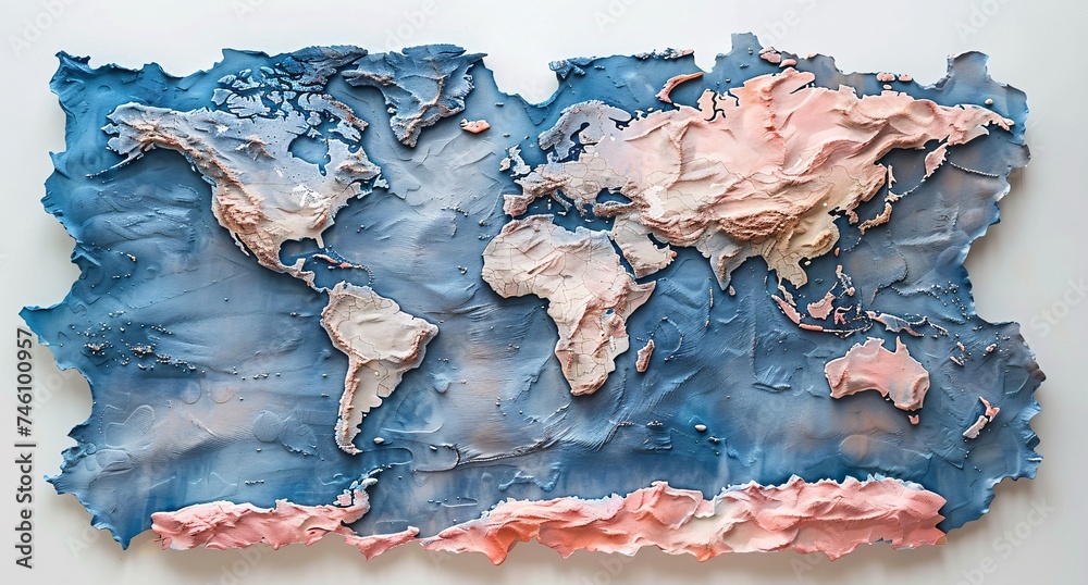 3D world map illustration Stock Illustration | Adobe Stock