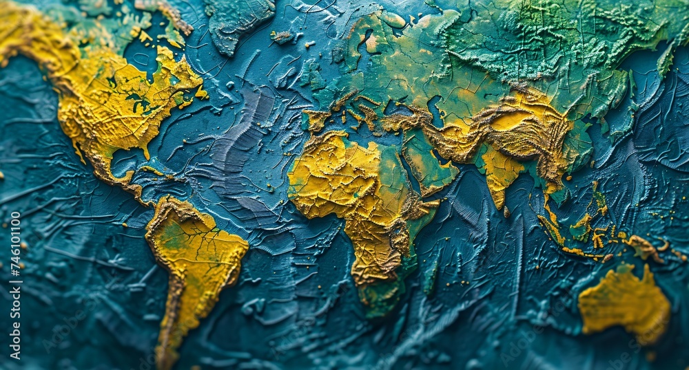 3D world map illustration Stock Illustration | Adobe Stock