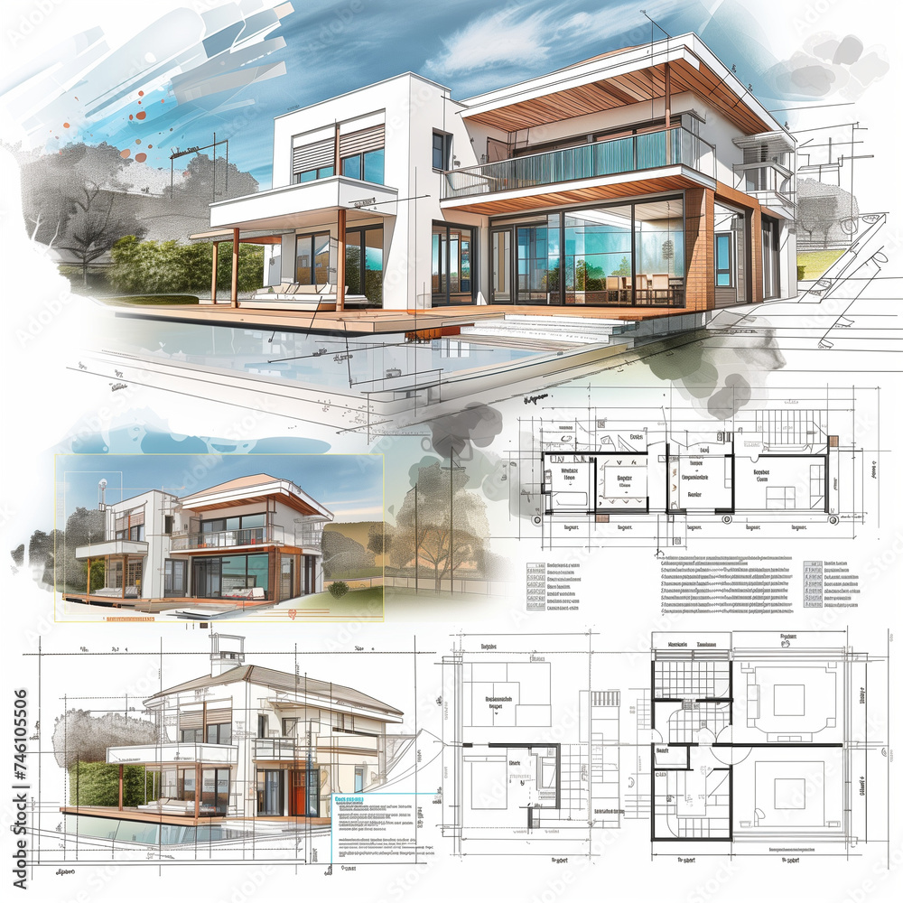 Comprehensive Digital Blueprint of a Spanish-Style Villa by the Ocean ...