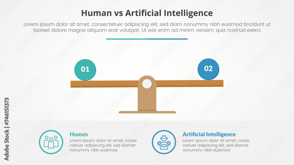 human employee vs ai artificial intelligence versus comparison opposite ...
