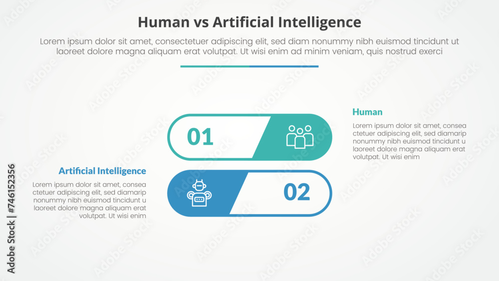 human employee vs ai artificial intelligence versus comparison opposite ...