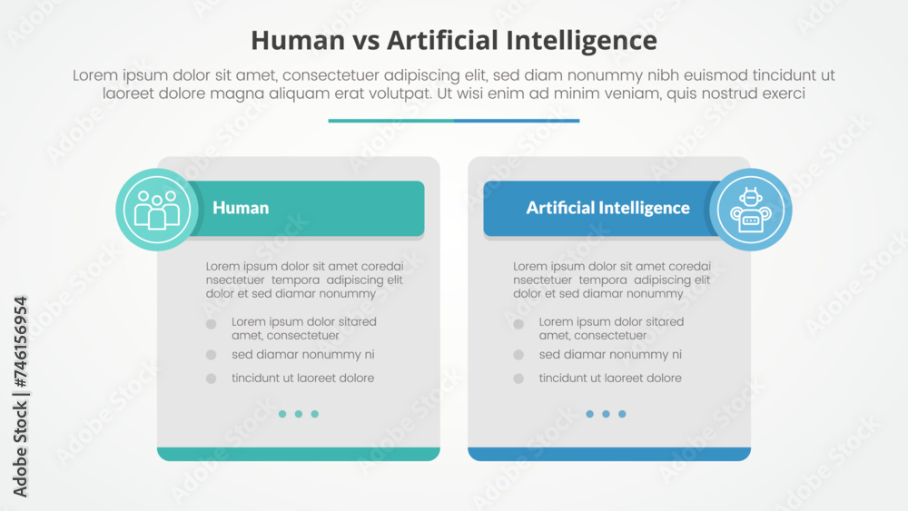 human employee vs ai artificial intelligence versus comparison opposite ...