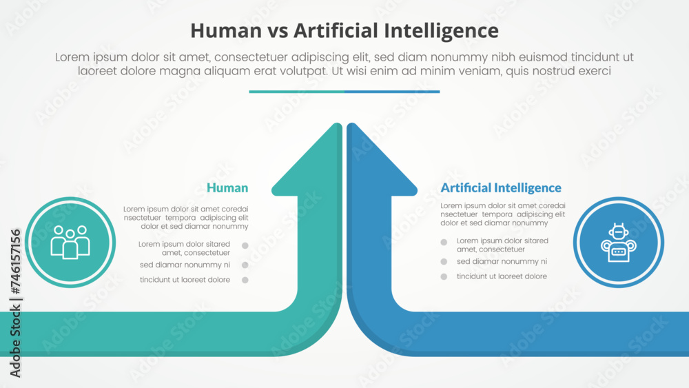 human employee vs ai artificial intelligence versus comparison opposite ...