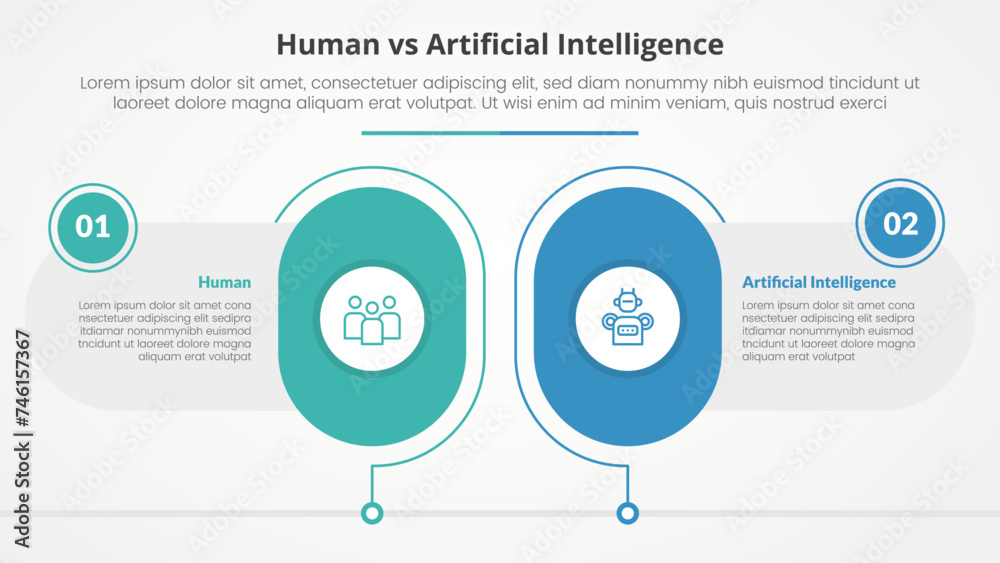 human employee vs ai artificial intelligence versus comparison opposite ...