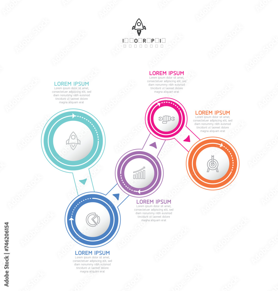 Vector infographic business presentation template with circular ...