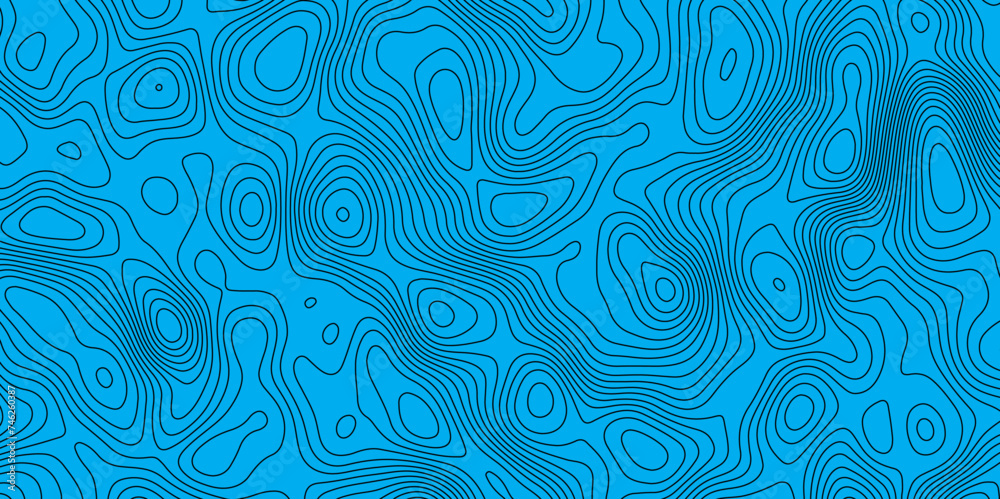Abstracts Topographic map and lines, contour background, blue and block ...