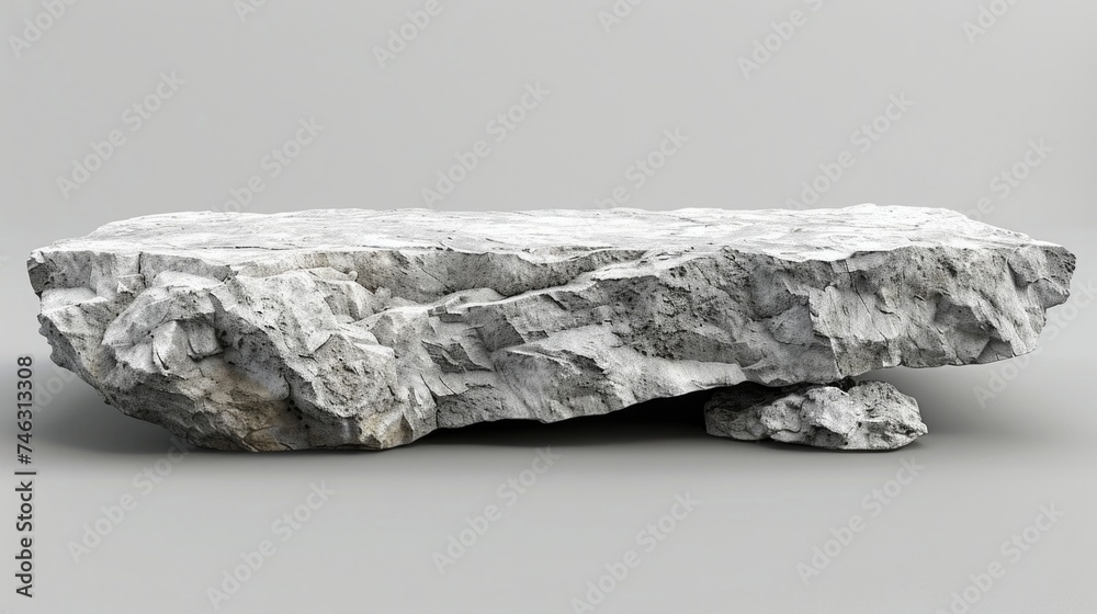 White stone slab podium, minimalist product display mock-up, 3d ...