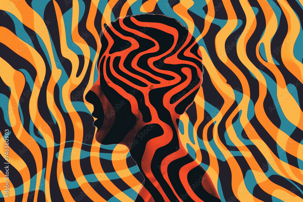 Modern psychedelic abstract trippy colorful surreal clip art collage ...