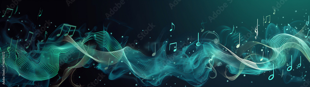 Melody flowing music wave abstract background showing colourful music ...