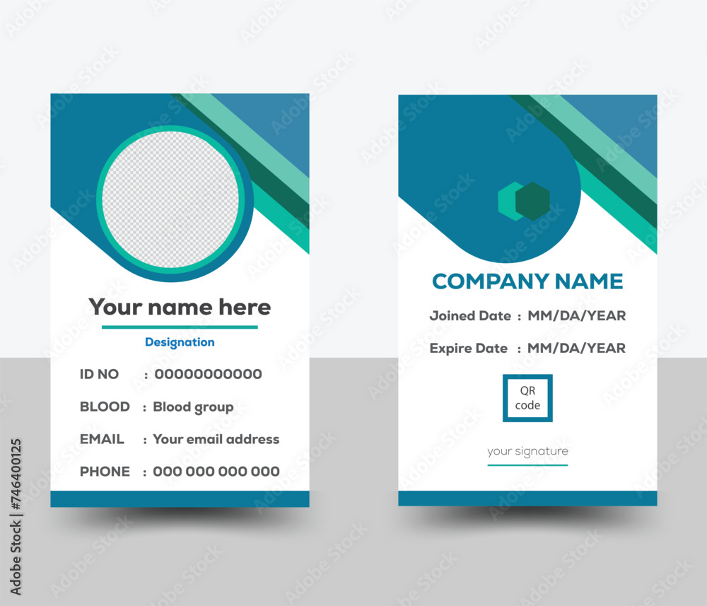 clean id card design with realistic Professional Identity Card design ...