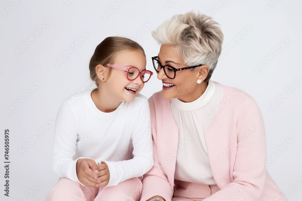 Une mamie avec l'un de ces petits-enfants pour la fête des grands-mères ...