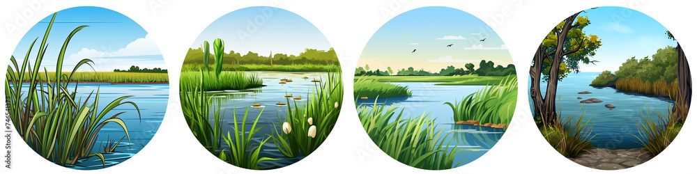 Wetland clipart collection, vector, icons isolated on transparent ...