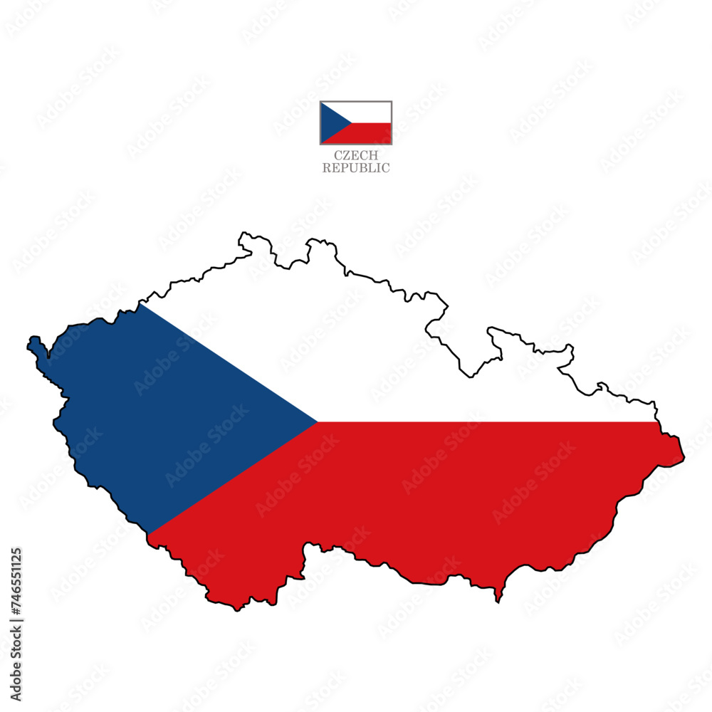 czech republic map background with states. map isolated on white ...