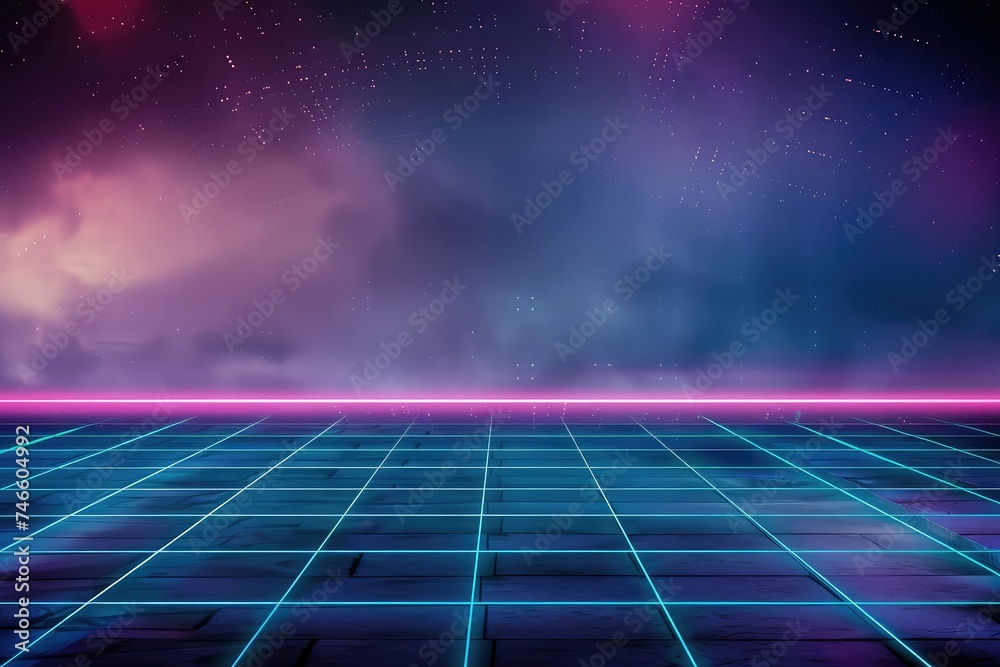 Retro 80s sci-fi futuristic style background. Retro futuristic synth ...