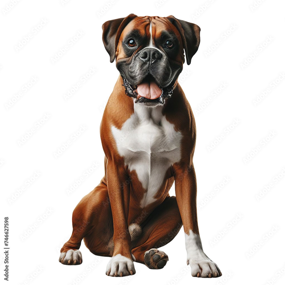 Boxer Dog, Bulldog: Happy Face Close-up on Transparent Background ...