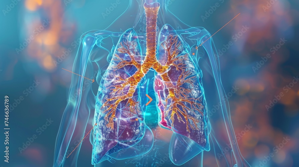 This image provides a detailed visualization of the human respiratory ...