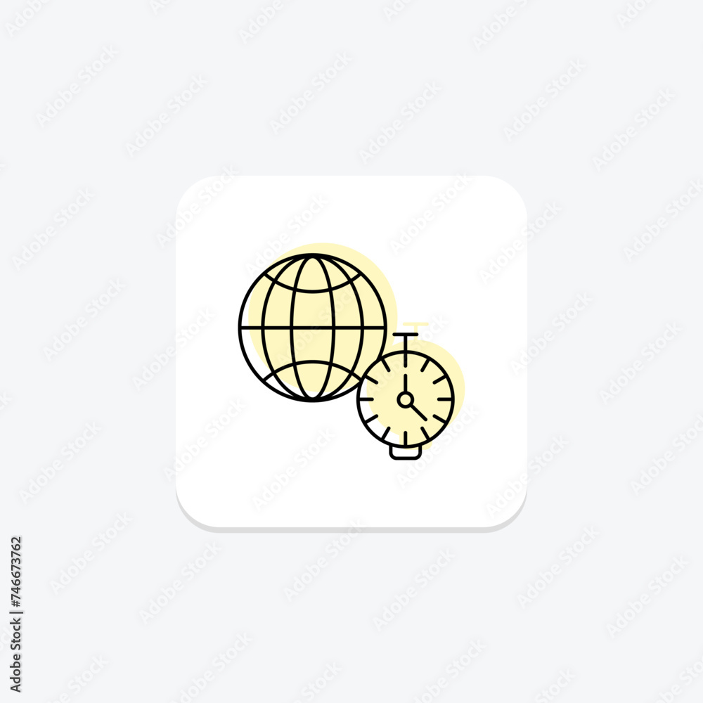 Image vectorielle Stock Time Zone icon, time zones, world time zones ...