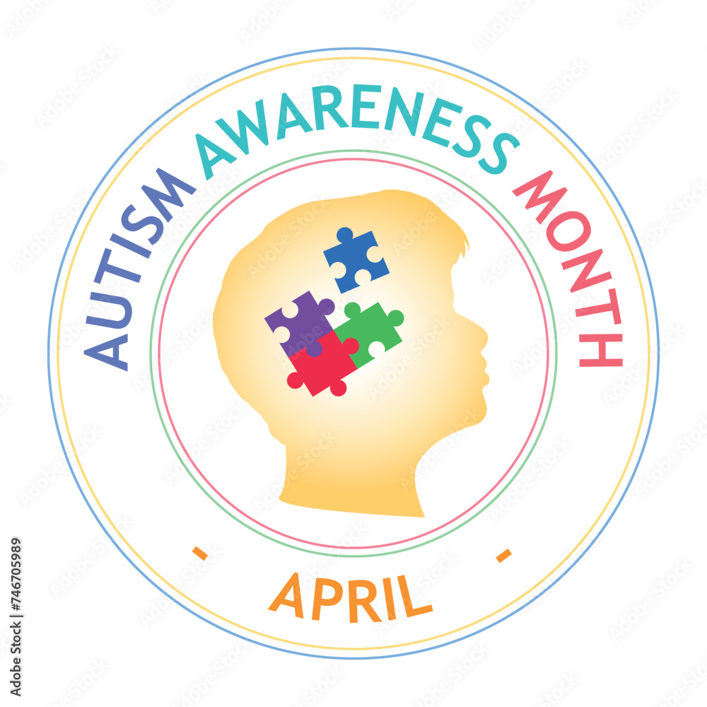 Autism spectrum disorder, ASD Awareness month, Mental developmental ...