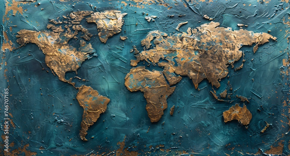 3D world map illustration Stock Illustration | Adobe Stock