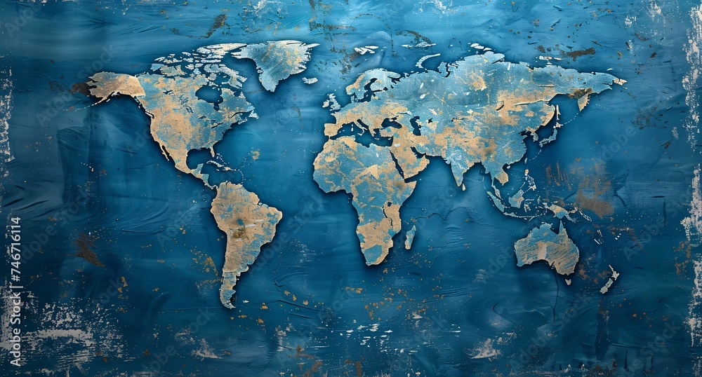 3D world map illustration Stock Illustration | Adobe Stock