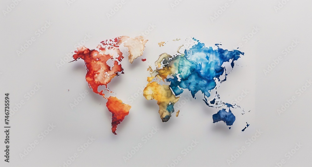 3D world map illustration Stock Illustration | Adobe Stock