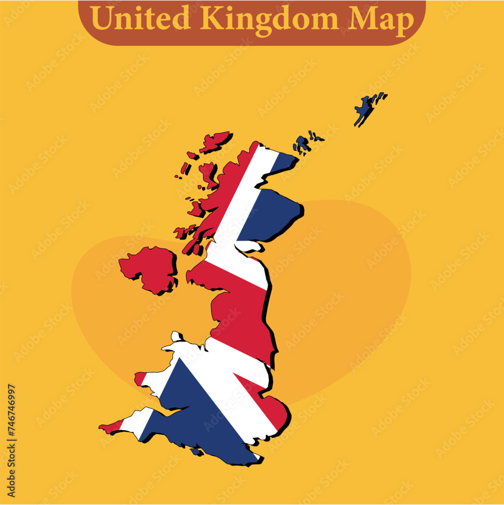 National map of United Kingdom UK map vector with regions and cities ...