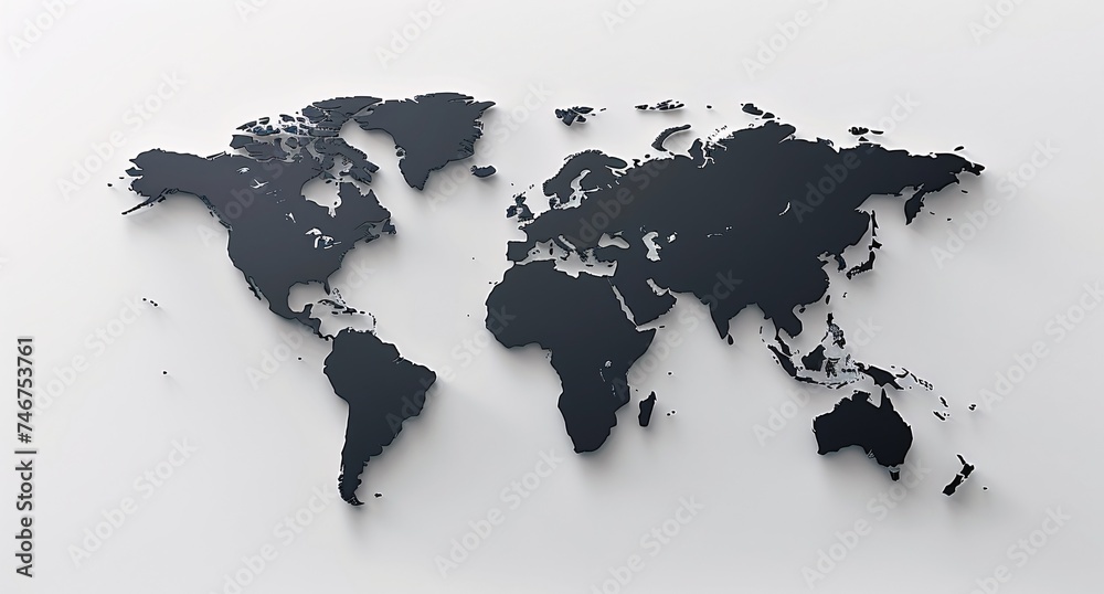 3D world map illustration Stock Illustration | Adobe Stock