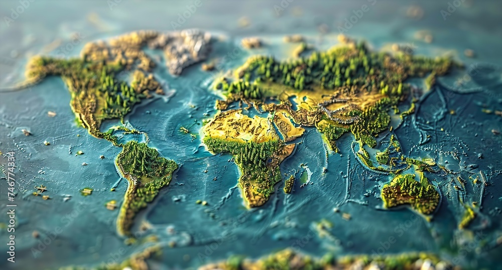 3D world map illustration Stock Illustration | Adobe Stock