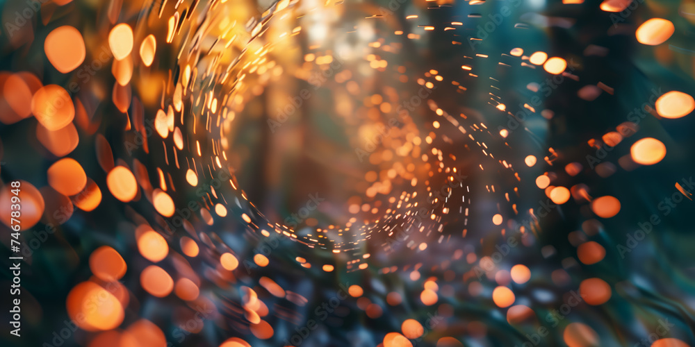 Futuristic technology swirl background design with lights and bokeh ...