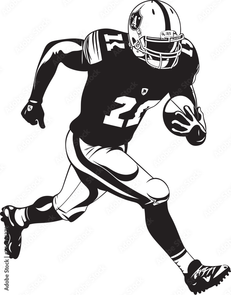 Gridiron Great Iconic Black Emblem of Legendary NFL Player End Zone ...