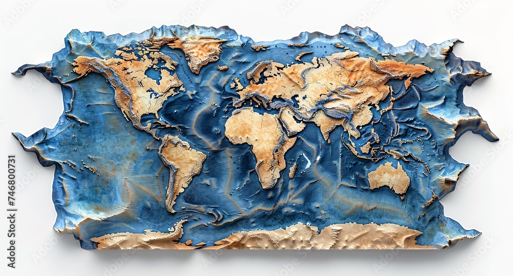 3D world map illustration Stock Illustration | Adobe Stock