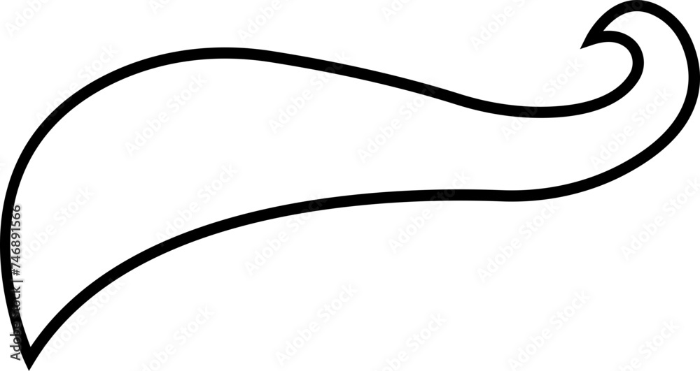 Swoosh and swoop underline typography tail shape in line style. Brush ...