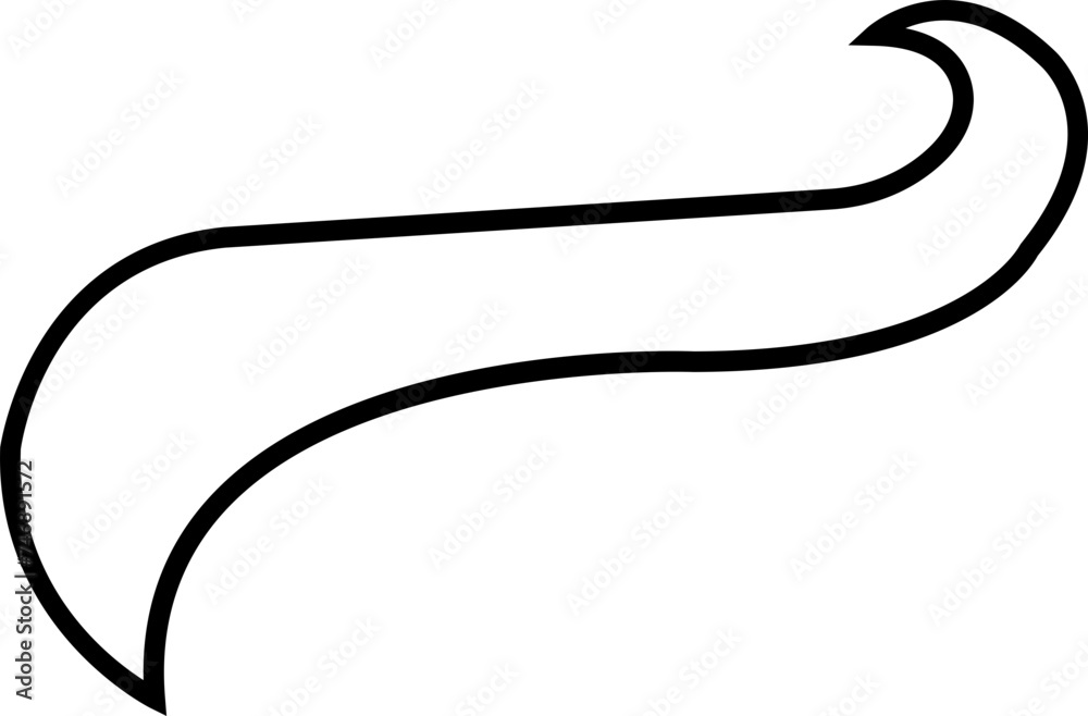 Swoosh and swoop underline typography tail shape in line style. Brush ...