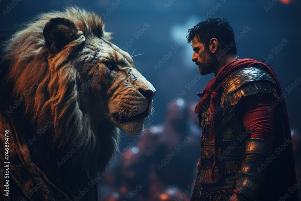 Gladiator in coliseum: fierce warrior in iconic roman arena, epitome of ...