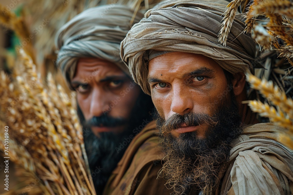 Rahab hide two israel spies on houses roof. Bible story. Stock Photo ...