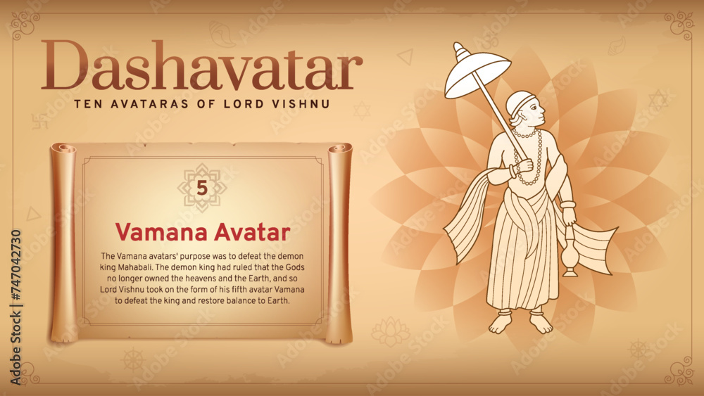 Vamana Avatar-Unveiling Vishnu's Dwarf Incarnation-A Vintage ...