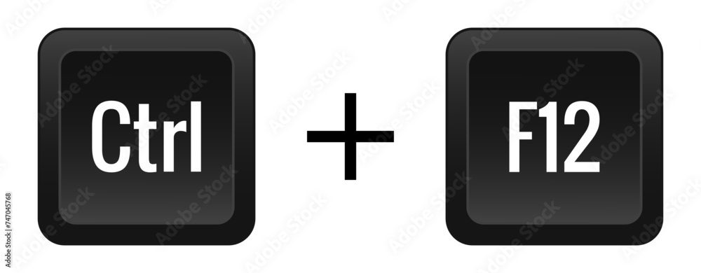 Image vectorielle Stock CTRL F12 Key combination. Keyboard, control, computer, shortcut, laptop ...