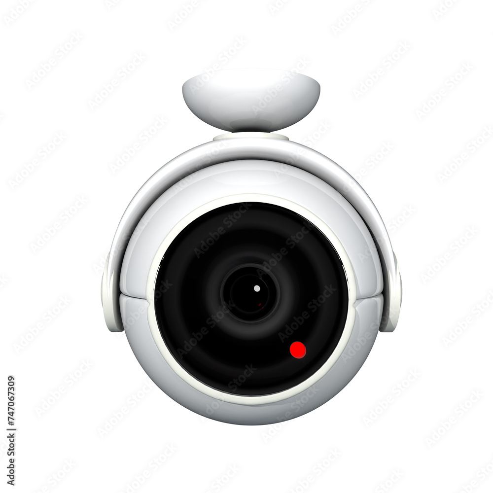 round security camera in realistic 3D design on a white background. Security camera isolated 3d ...