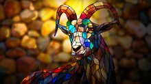 Stained Glass Window Goat Art Free Stock Photo - Public Domain Pictures
