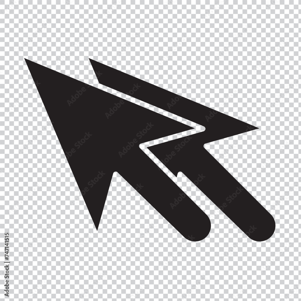 mouse pointer icon on transparent background. flat style. mouse pointer ...