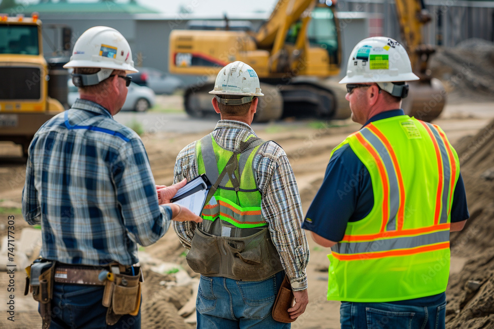 Foto de Stock leadership and teamwork of a foreman, industry project ...