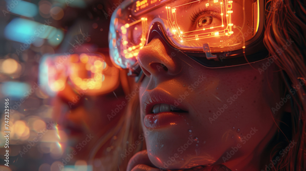 People, data and virtual reality, connected with wifi internet, meta ...