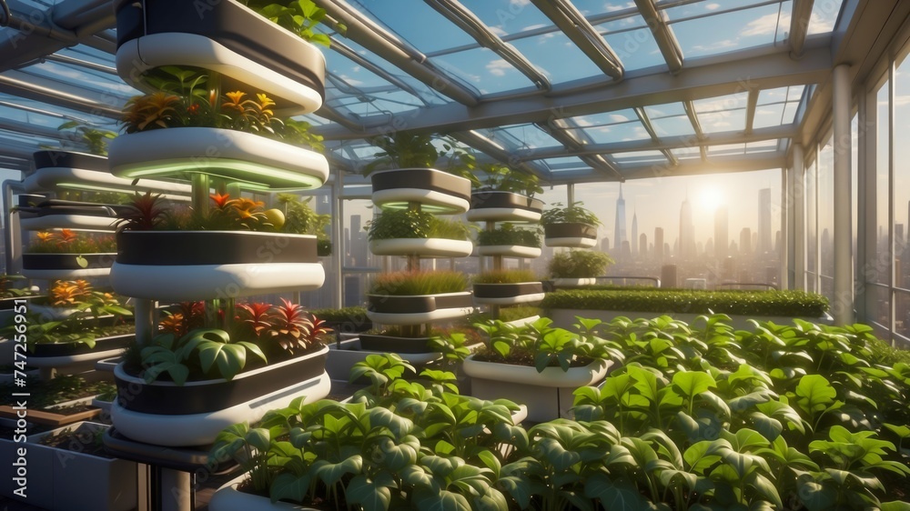 Vertical Farming and Hydroponics. Towering Skyscrapers Transformed into ...