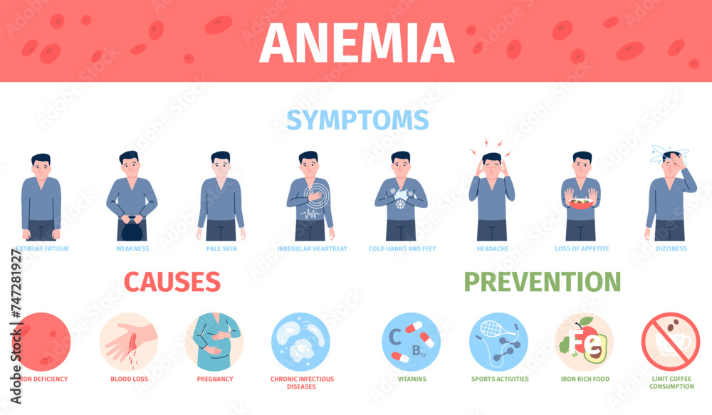 Anemia prevention, symptoms, treatment and causes. Blood disease and ...